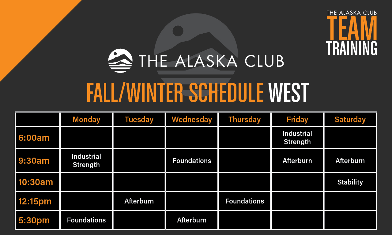 The Alaska Club Group Fitness, Pool & Youth Schedules